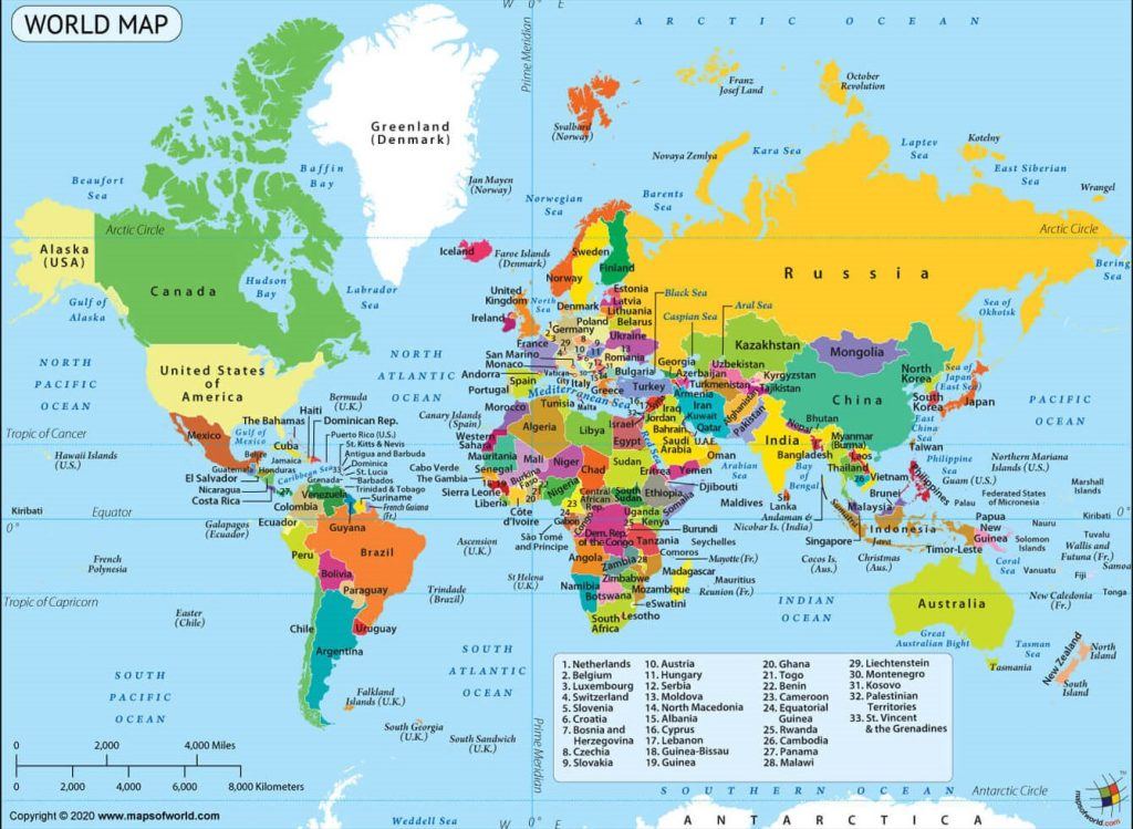 List Of Countries In The World, Population, Land Mass, Flags And ...